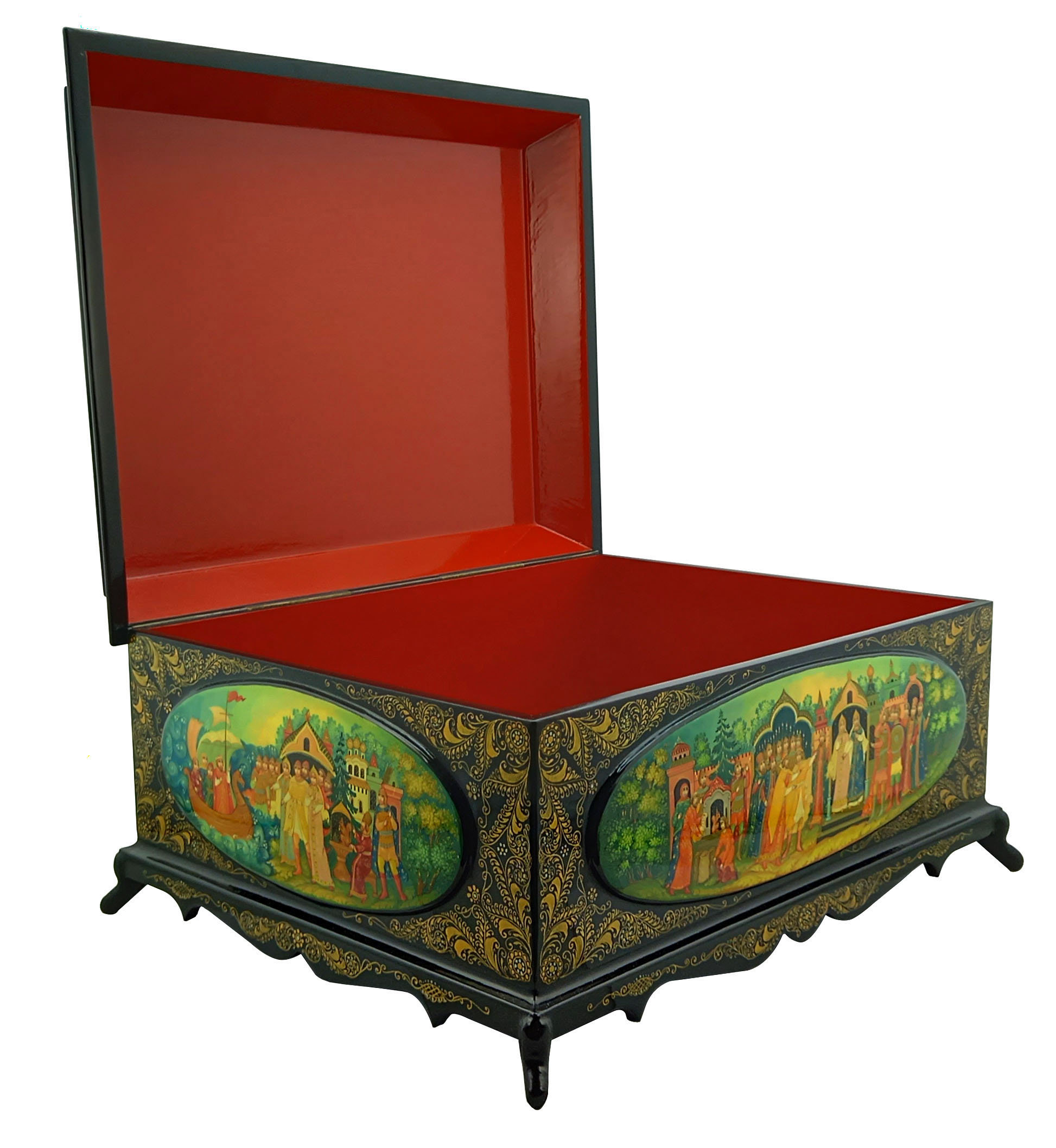 Giant Russian Authentic Mstera Box Chest Casket, One of a Kind Vintage ...