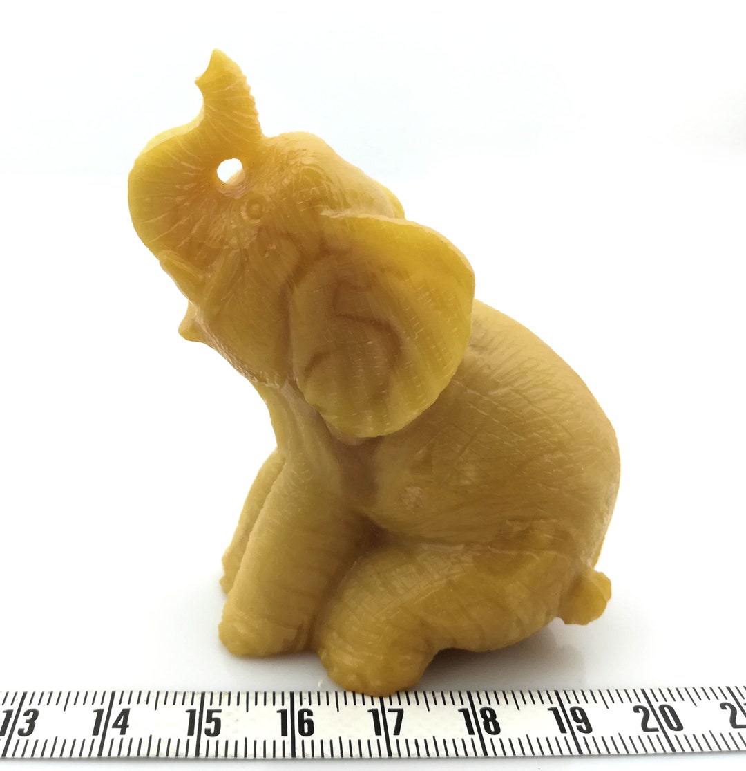 48.1gr Carved Baltic Amber Elephant, Luck Charm, Extra Large Genuine ...