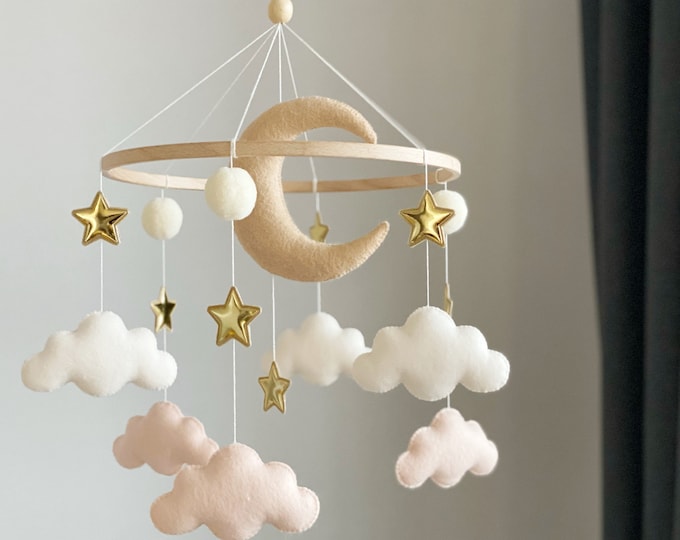 Baby mobile Moon mobile Crib Mobile Moon Baby Mobile Sheep - Etsy Portugal