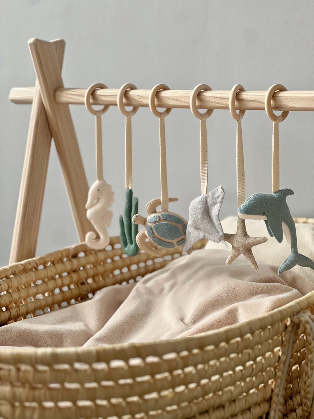 Handmade Ocean Baby Gym Toys | Sea Animals, Montessori Nursery Decor ...