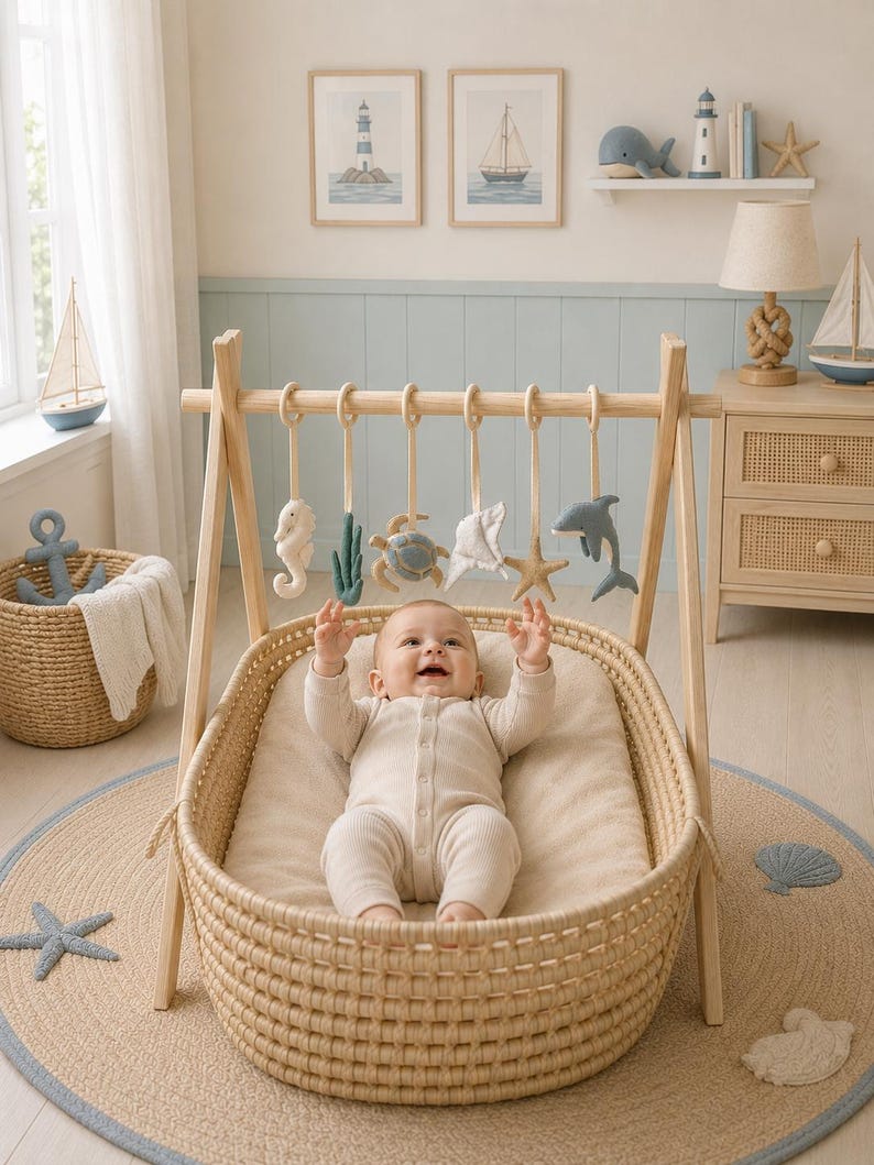 Ocean Baby Gym Toys | Sea Animals, Montessori Nursery Decor ...