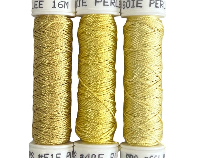 Au Ver A Soie- Soie Perlée- Buttercup/ Light Yellow Shades- 3 Spools ...