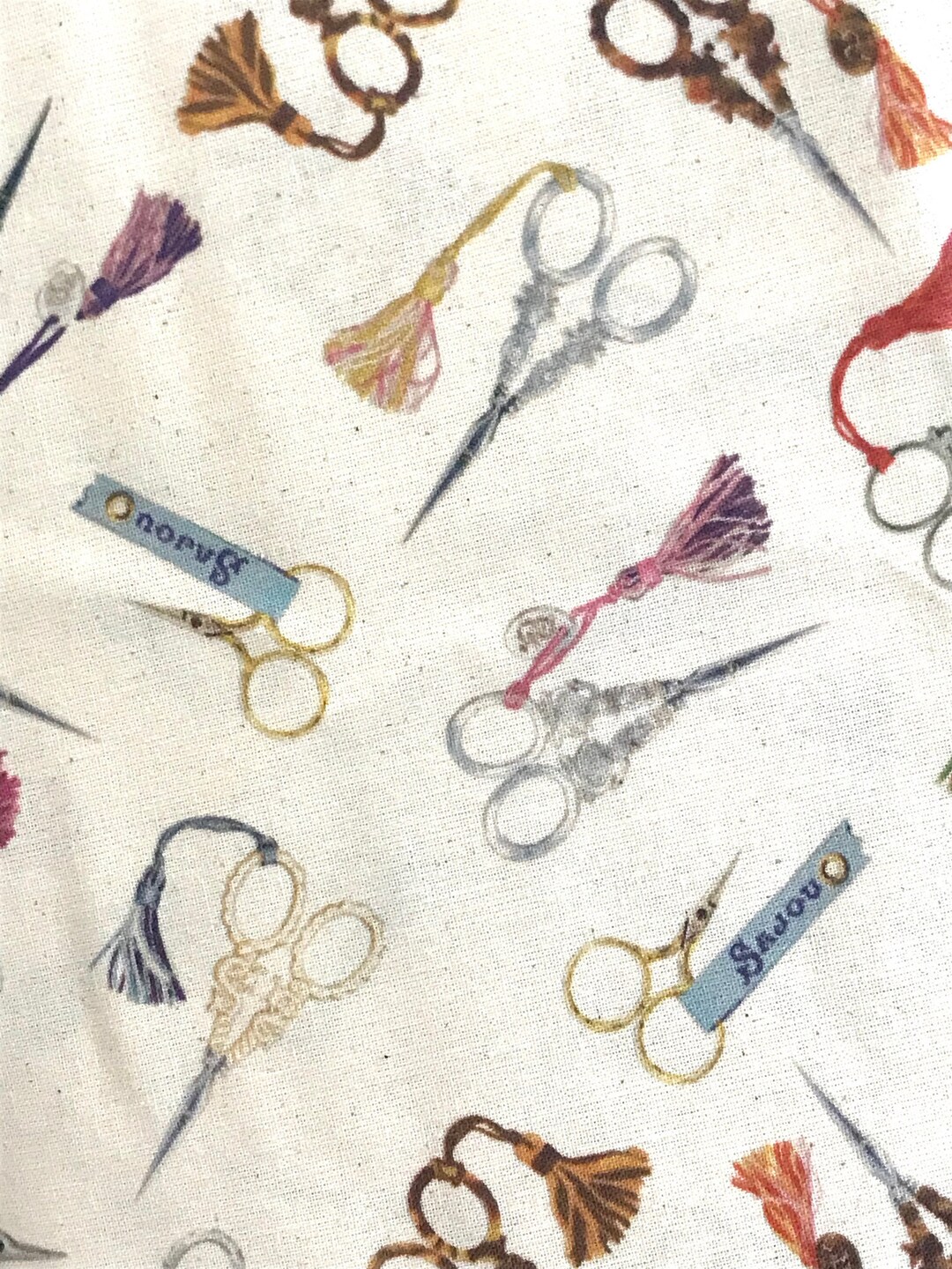 Half Yard- Sajou Embroidery Scissors Cotton Fabric- 59" Wide - Etsy
