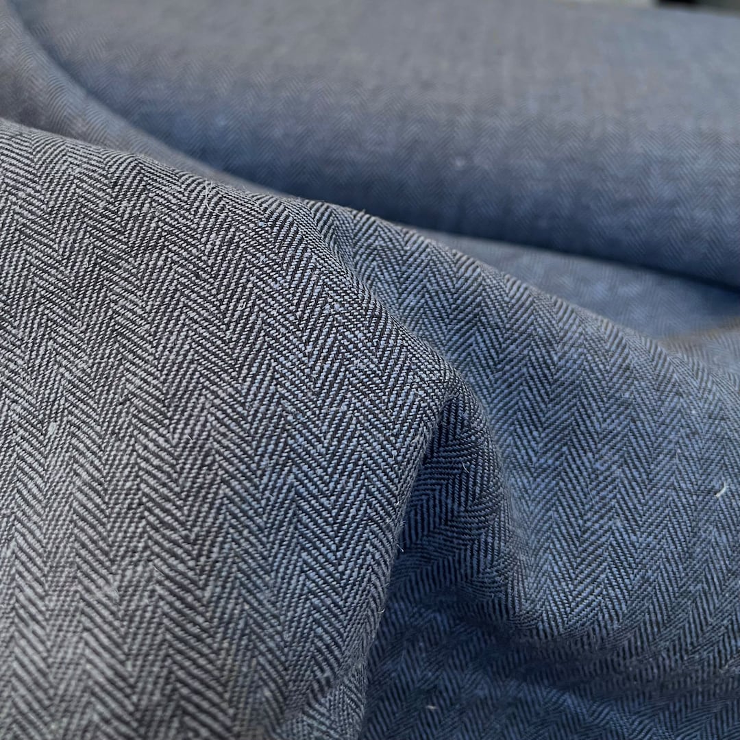 Hemptex Herringbone- Hemp- Cotton Blend- INDIGO- 53" Wide - Etsy