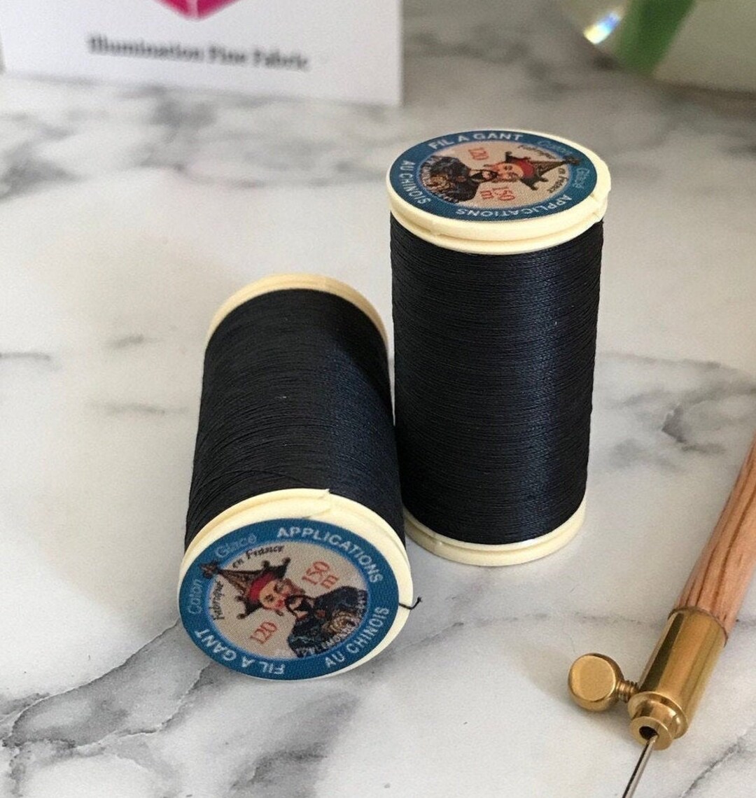 Sajou- No. 180- Black GLOVING THREAD- Fil a Gant Au Chinois- Spool ...