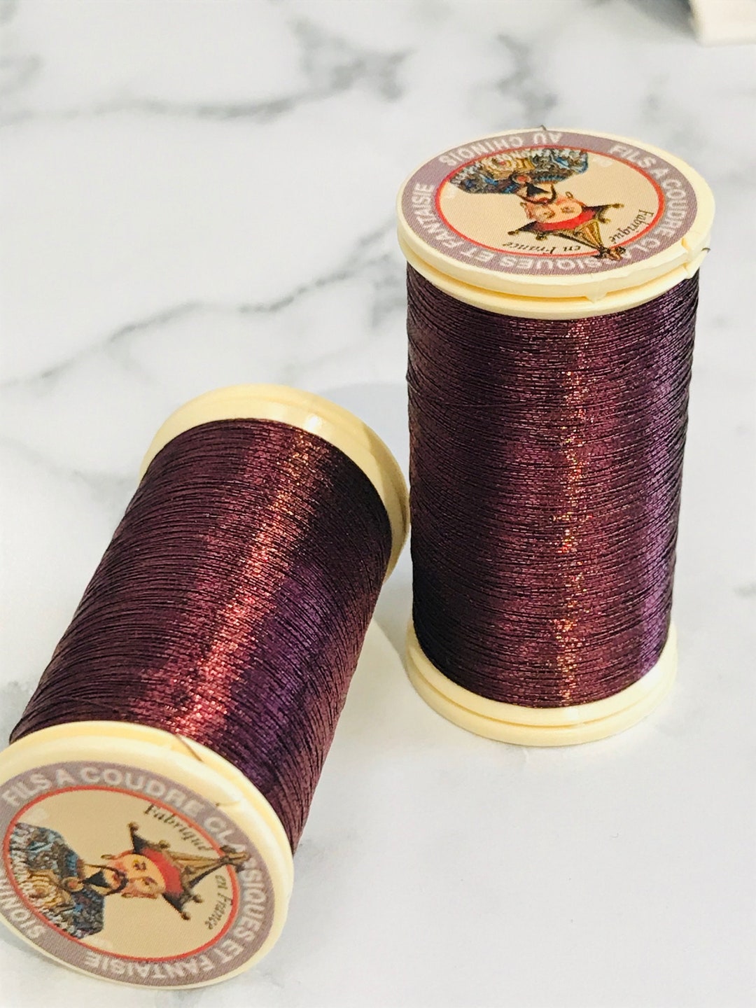 Sajou No. 255 Burgandy Metallic Thread Fil Au Chinois - Etsy