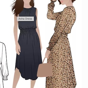 Asha Dress- Style Arc Paper Pattern- Sizes 4-16 - Etsy