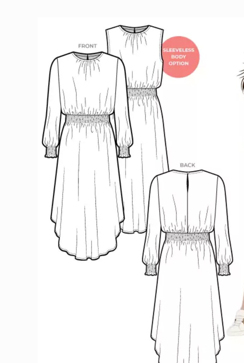 Asha Dress Style Arc Paper Pattern Sizes 4-16 - Etsy