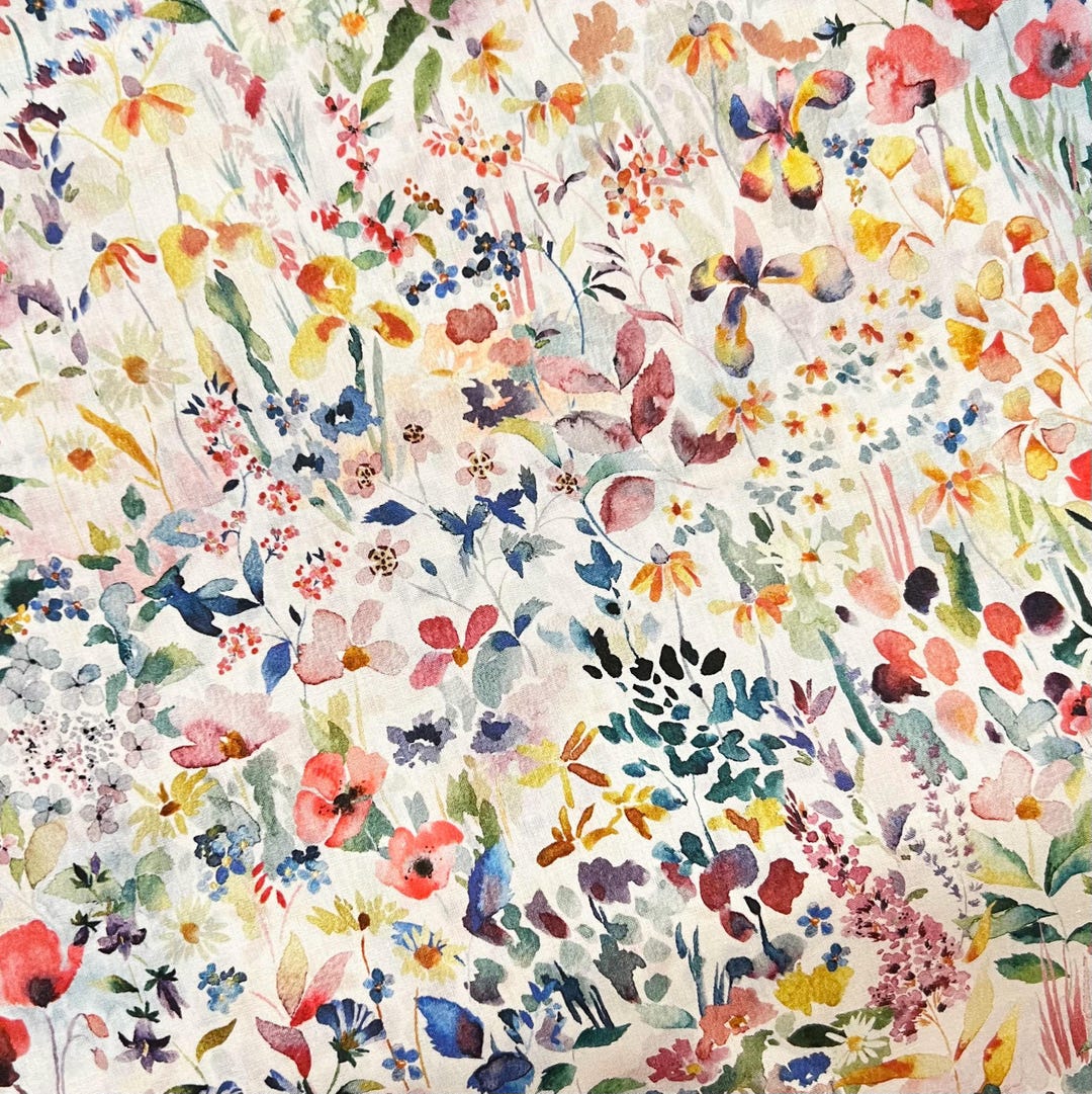 Liberty London- “felda" Tana Lawn Cotton- Yellow, Blue, Red “multi Bright" - Etsy