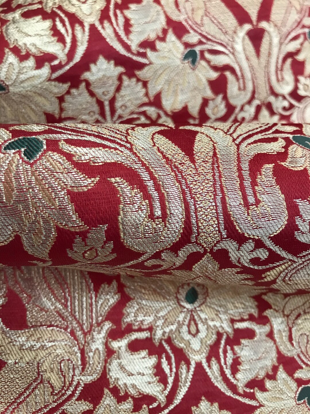 Red and Gold Brocade - Etsy
