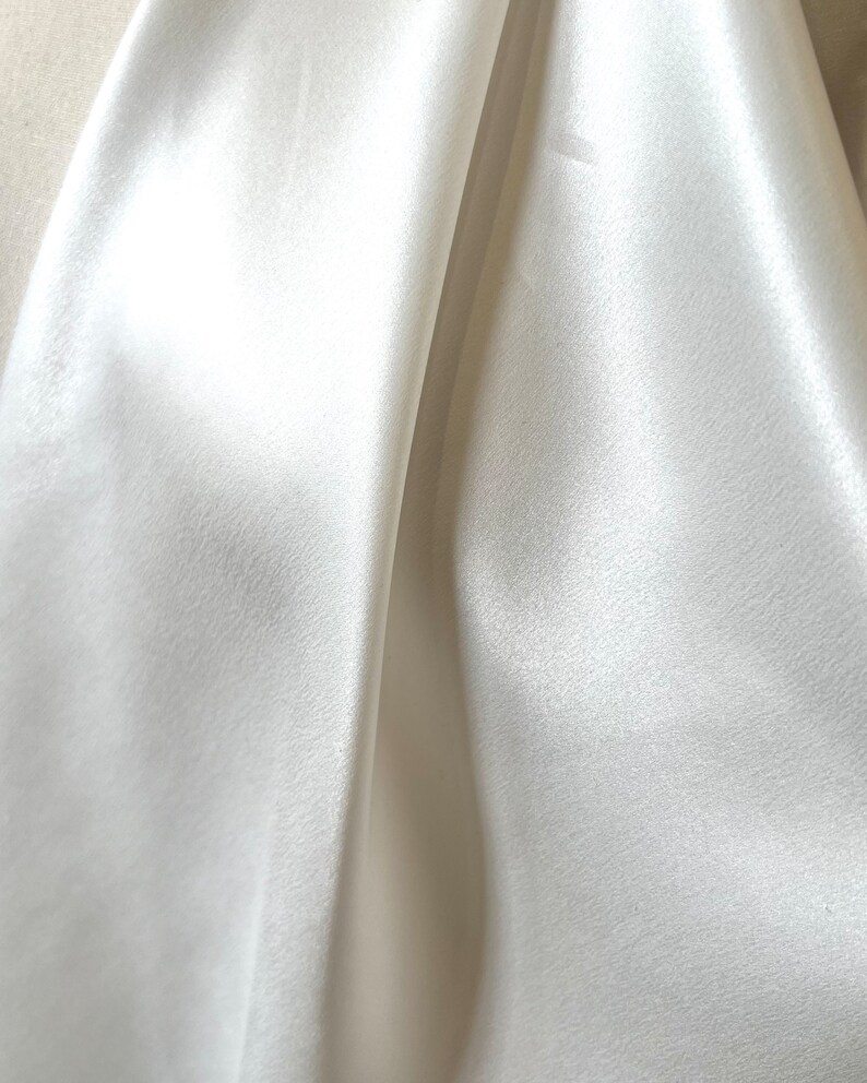 Natural White Pure Silk Sueded (sand Washed) Charmeuse Fabric 44" Wide ...