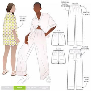 Albie Woven Pant- Style Arc Paper Pattern- Sizes 4-16, 10-22, 18-30 - Etsy