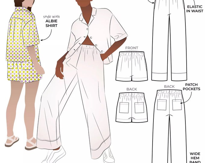 Albie Woven Pant- Style Arc Paper Pattern- Sizes 4-16, 10-22, 18-30 - Etsy