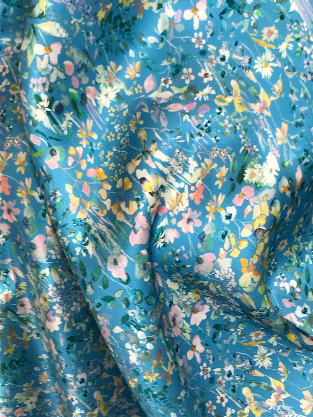 Liberty Felda (B) Light Blue Belgravia Silk Satin- 54” Wide - Etsy
