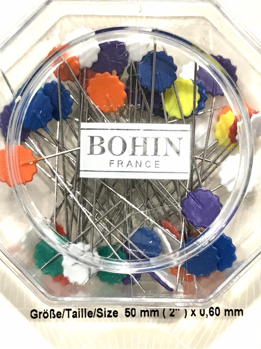 Bohin of France 2” Quilter’s Flower Head Pins (pack of 50) - Etsy