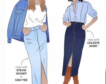 Style Arc Tommie Jeans Skirt Pattern, Jean Skirt Pattern in Multi Sizes ...