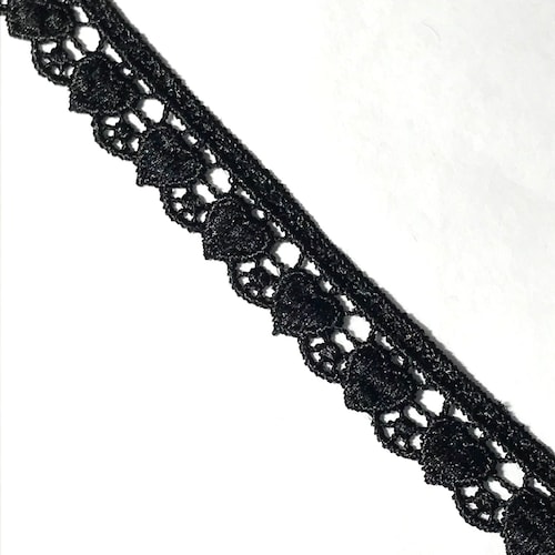 Black Lace Trim Ribbon Iridescent Lace 1 1/4 Inch Wide - Etsy