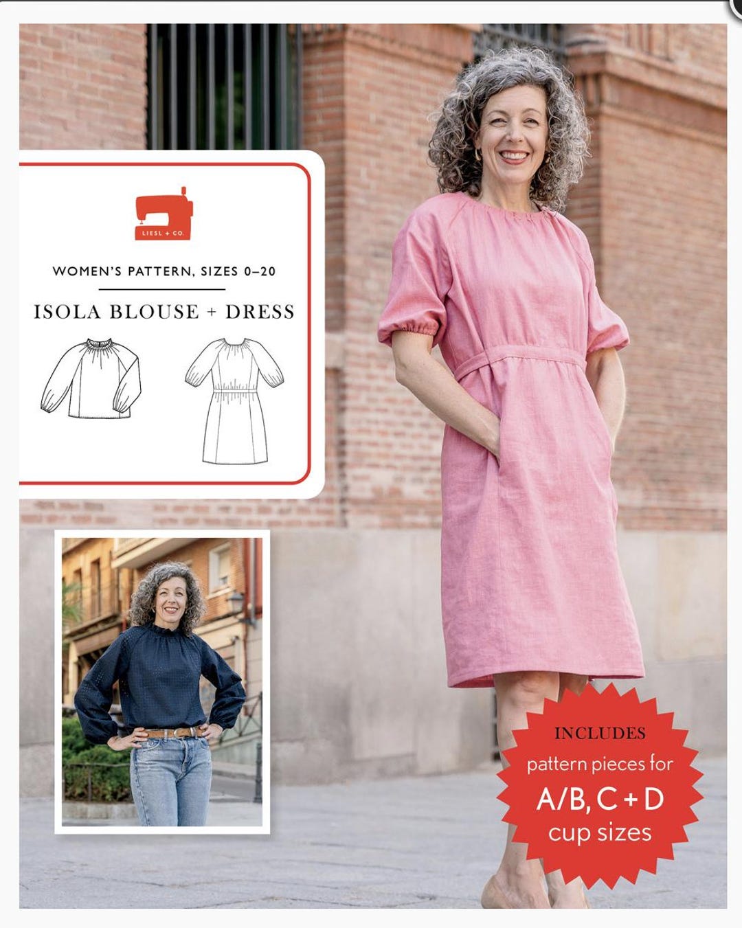 FOR SEWING: Isola Blouse and Dress Paper Pattern- Liesl + Co. - Etsy