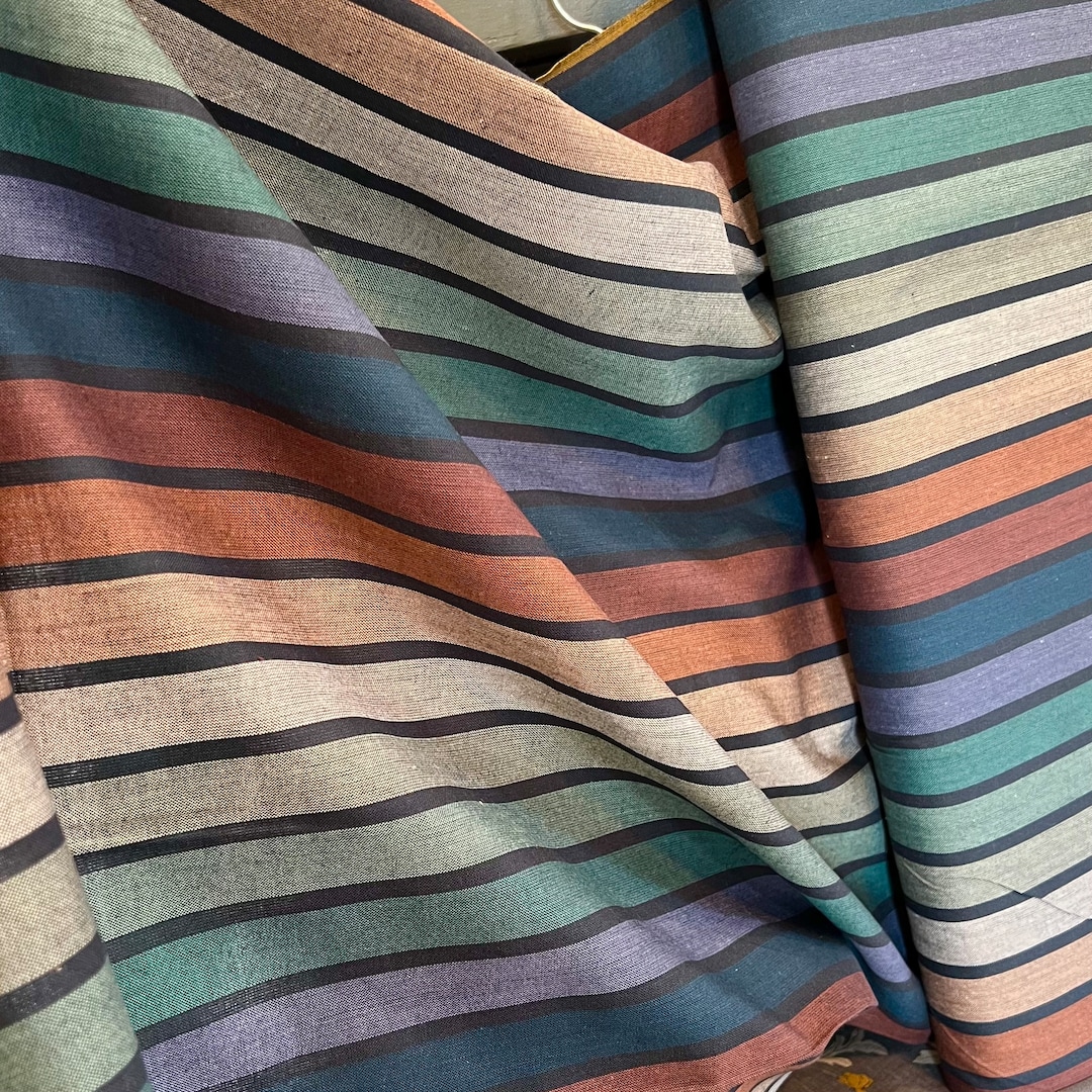 Striped Cotton Fabric- "wings in Dark Navy"- Monarch Grove- Fableism - Etsy