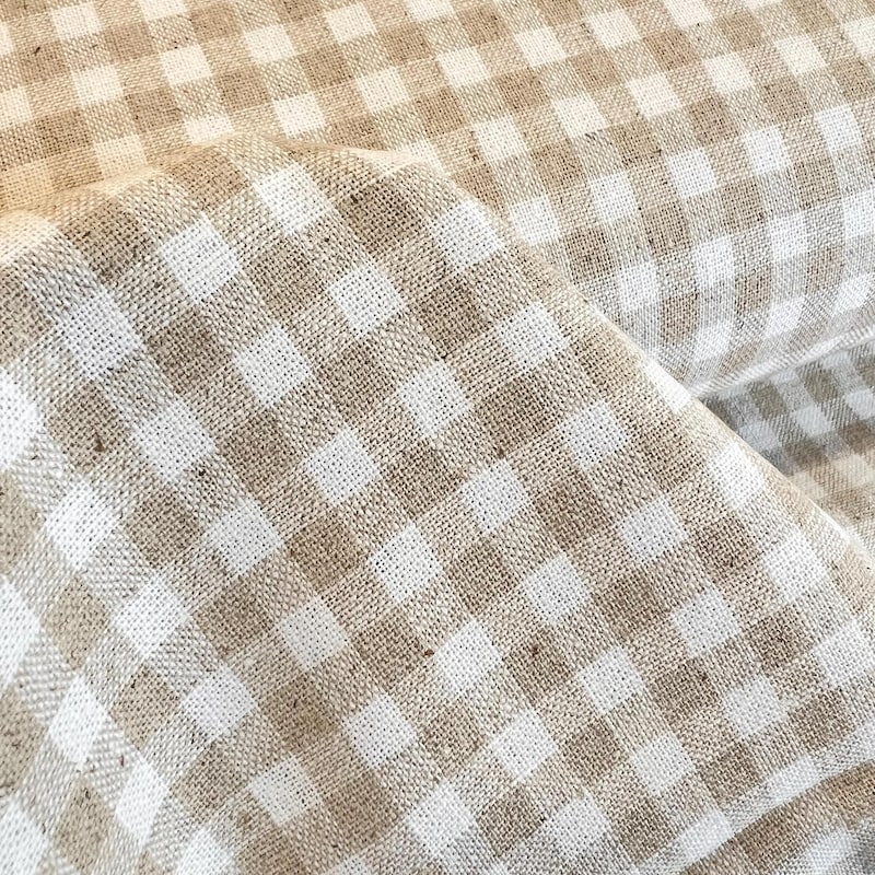 Checked Linen Fabric - Etsy
