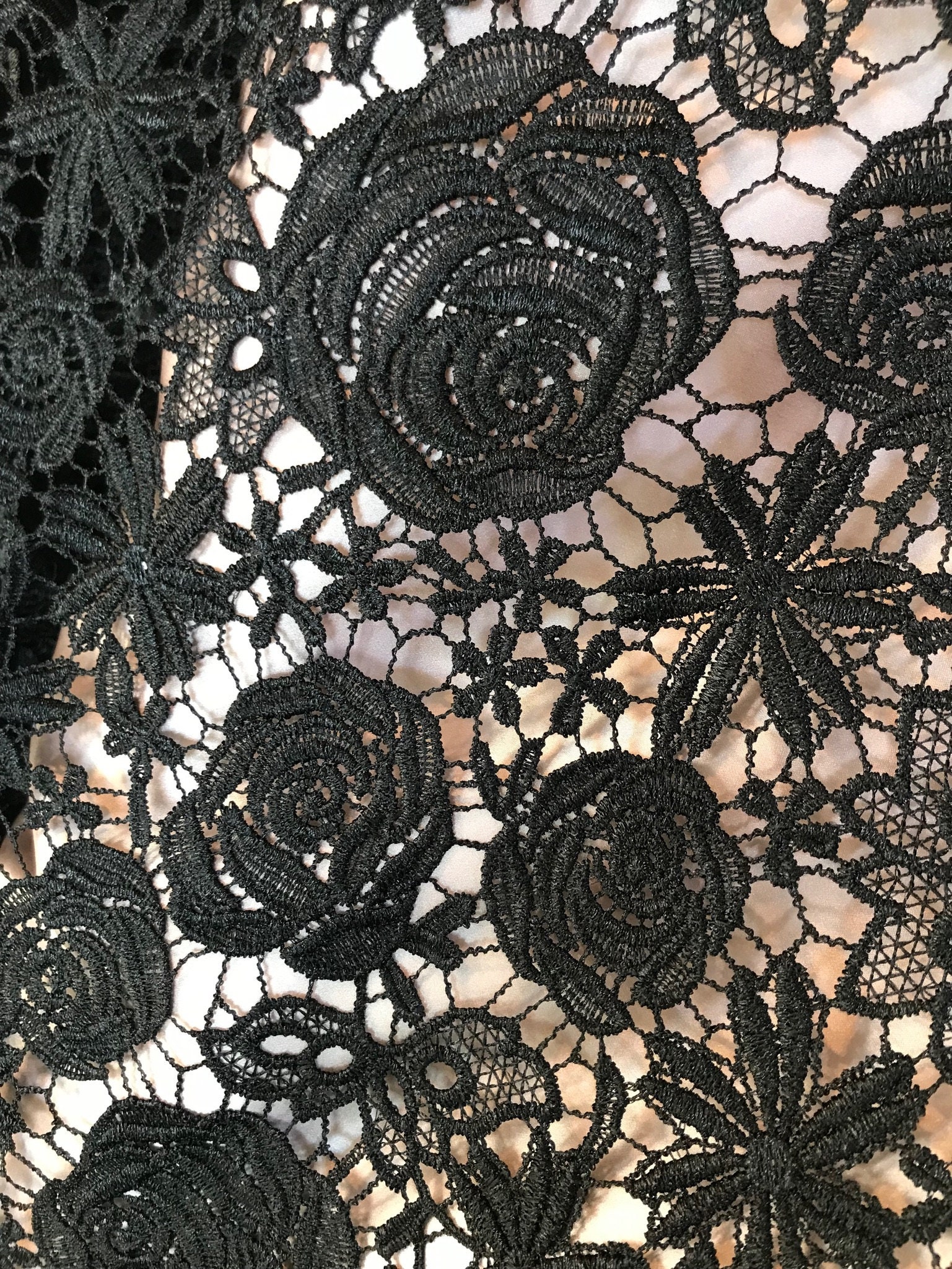 Black Rose Lace Fabric