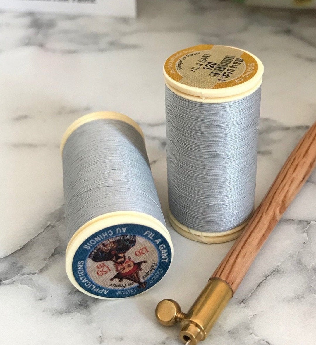 Sajou- No. 120- Gray GLOVING THREAD- Fil a Gant Au Chinois- Spool (150m ...