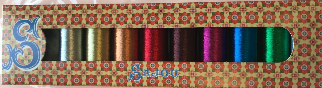 Sajou Selection Box- 8 Spools METALLIC THREAD- Great Deal- Fil Au ...