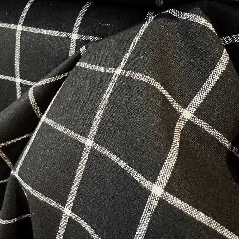 Black Windowpane Curtains - Etsy