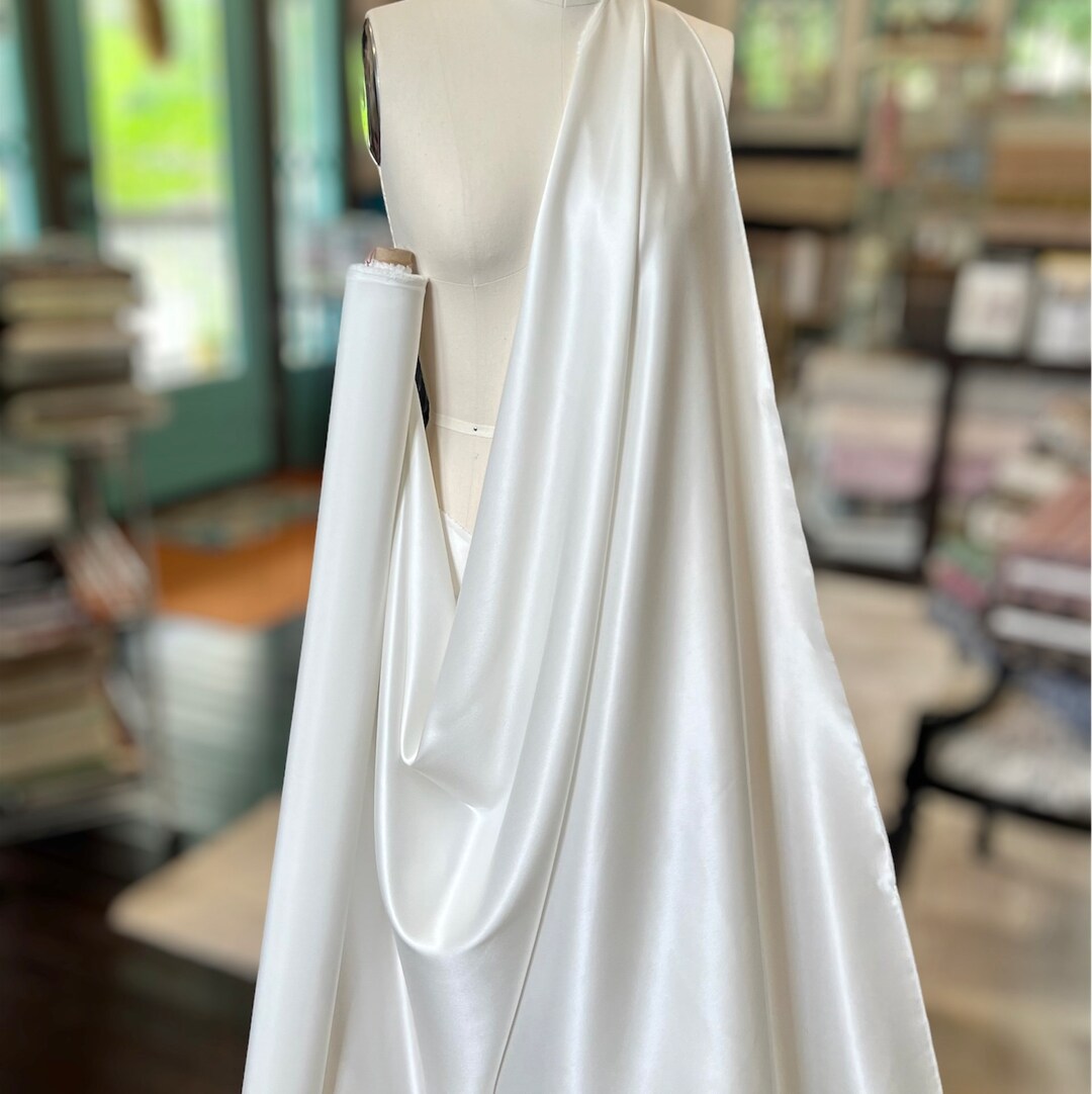 Natural White Pure Silk Sueded (sand Washed) Charmeuse Fabric 44" Wide ...