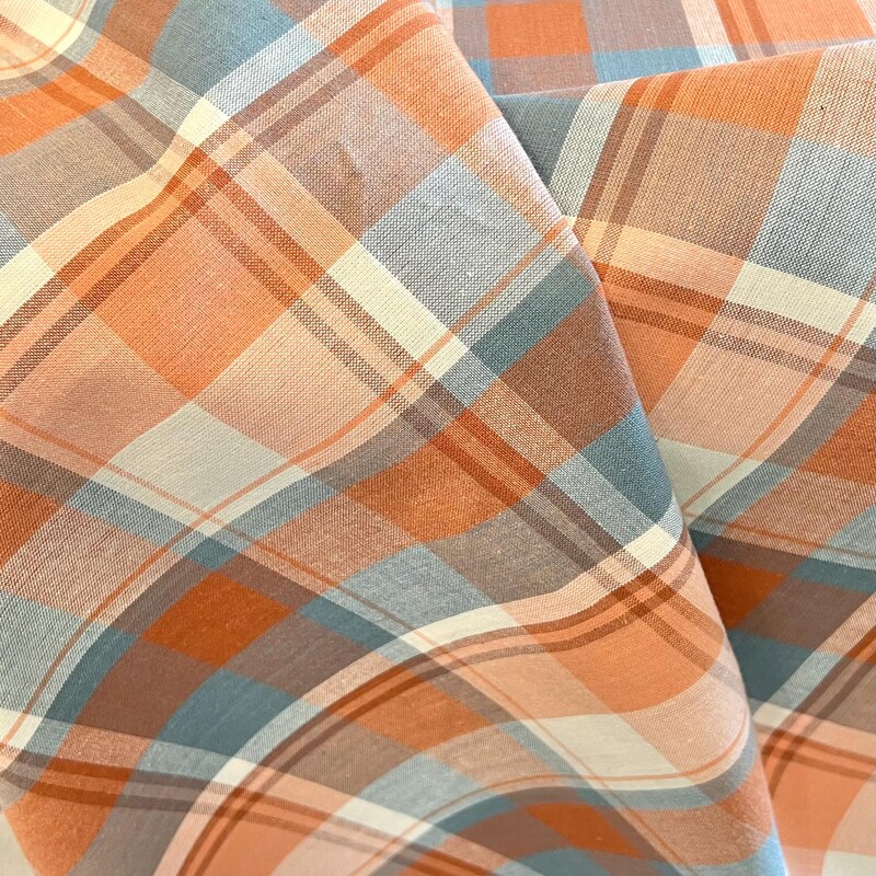 Orange Plaid Fabric - Etsy