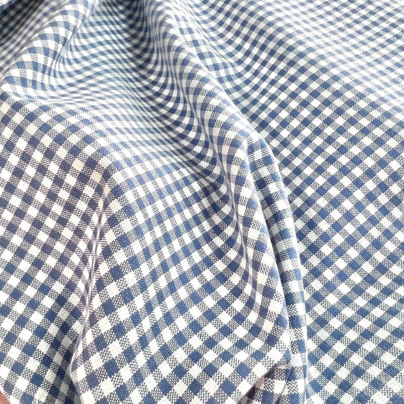 Blue Gingham Fabric - Etsy