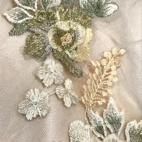 Embroidered Tulle Fabric - Etsy