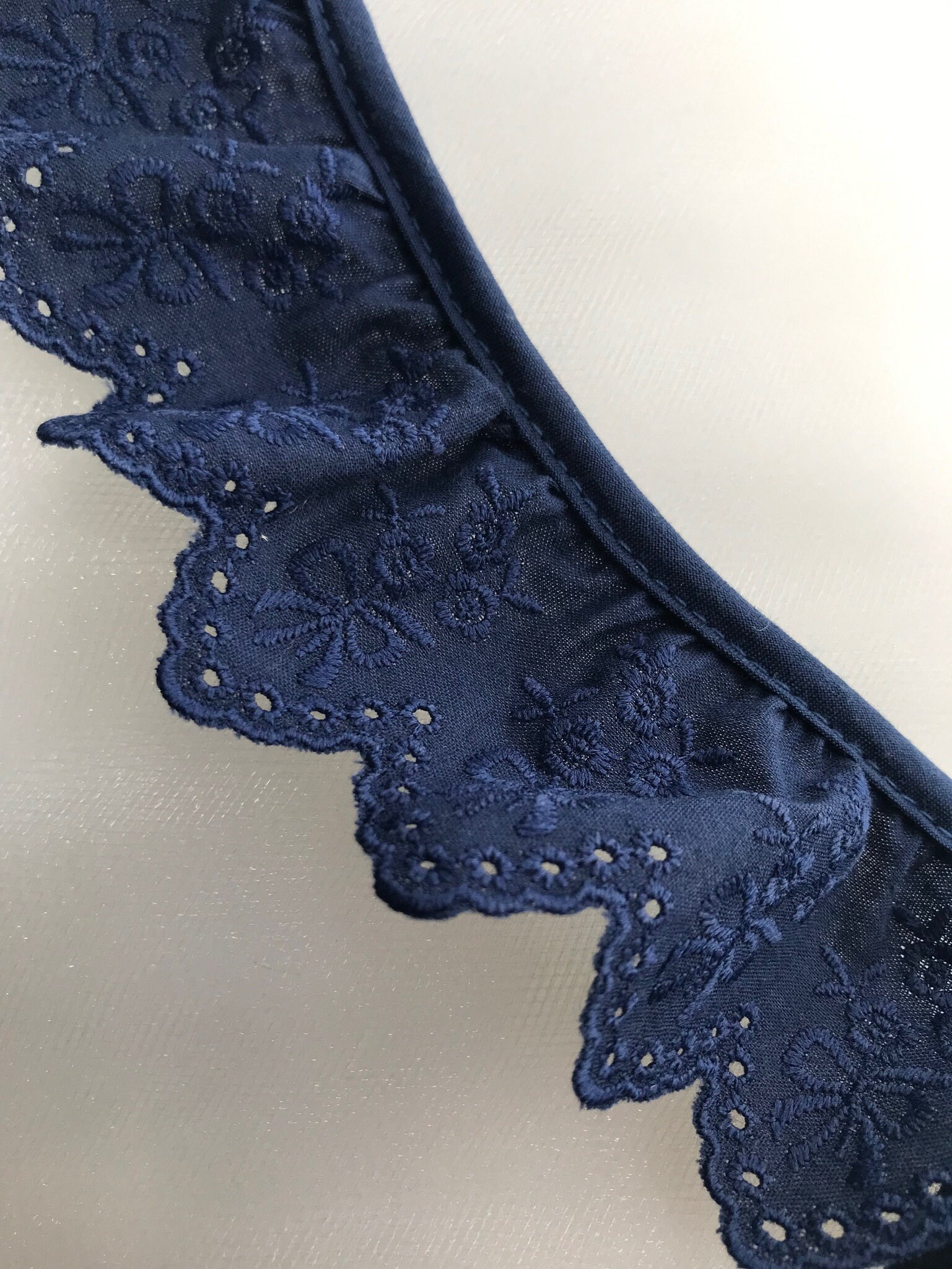 Navy Blue Flowers and Bows Eyelet- Broderie Anglaise- Lace Trim 5297 - Etsy