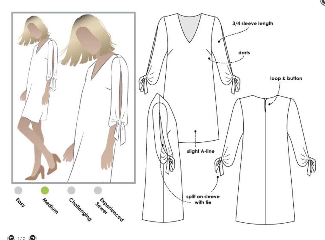 Marilyn Dress- Style Arc Paper Pattern- Sizes 4-16 - Etsy