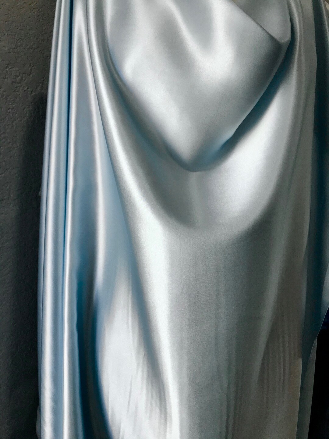 Light Blue Pure Silk Charmeuse Fabric - Etsy