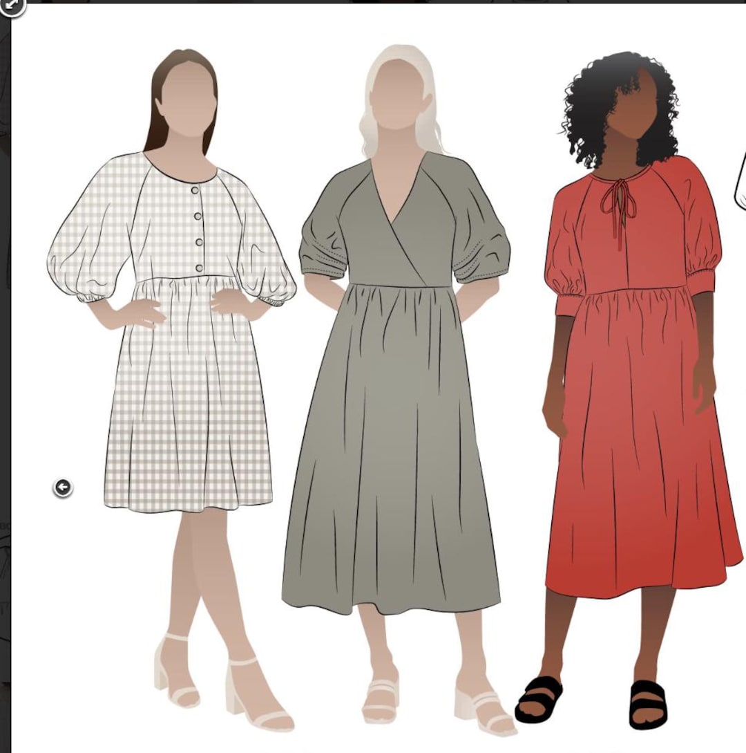 Hope Dress Extension Pack- Style Arc Paper Pattern- Sizes 4-16, 10-22 ...