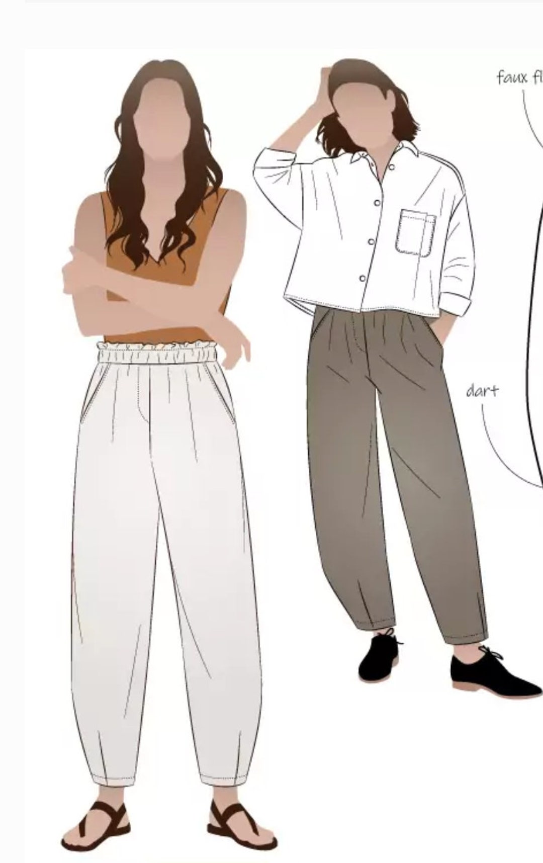 Barry Woven Pant- Style Arc Paper Pattern- Sizes 4-16, 10-22, 18-30 - Etsy