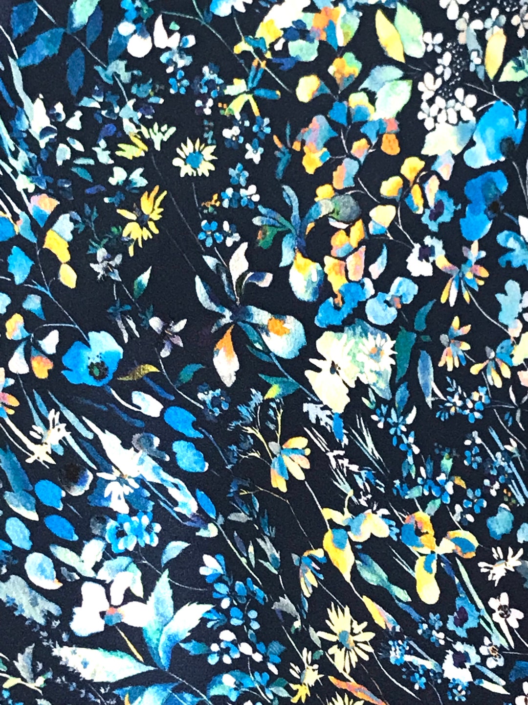 Liberty Felda (A) Dark Blue Belgravia Silk Satin- 54” Wide - Etsy