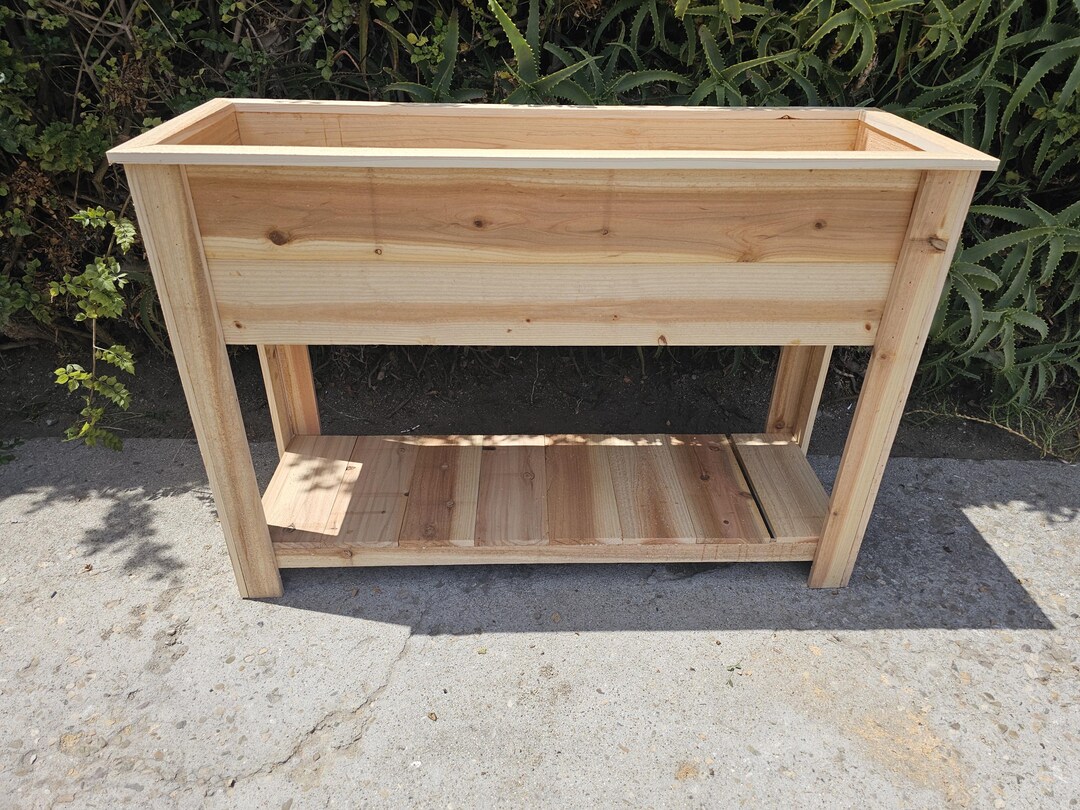 Raised Cedar Planter Garden Bed - Etsy
