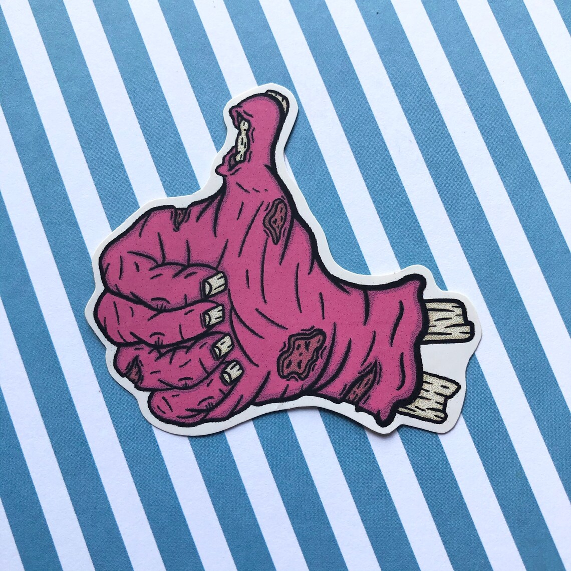 Pink Zombie Thumbs Up Sticker Digital Drawing Gloss Die | Etsy