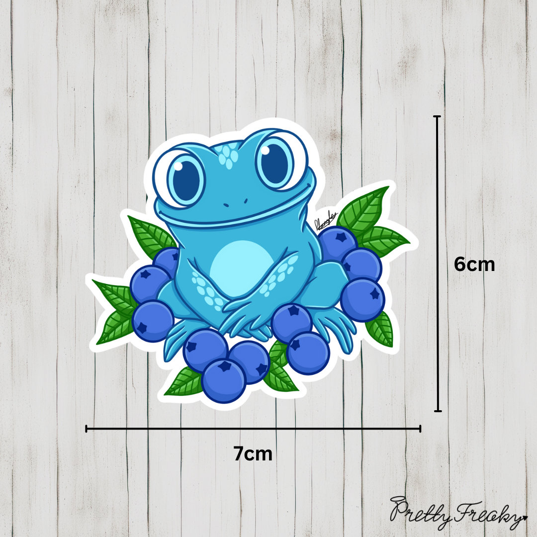 Blueberry Frog Sticker Original Artwork Gloss Die Cut - Etsy