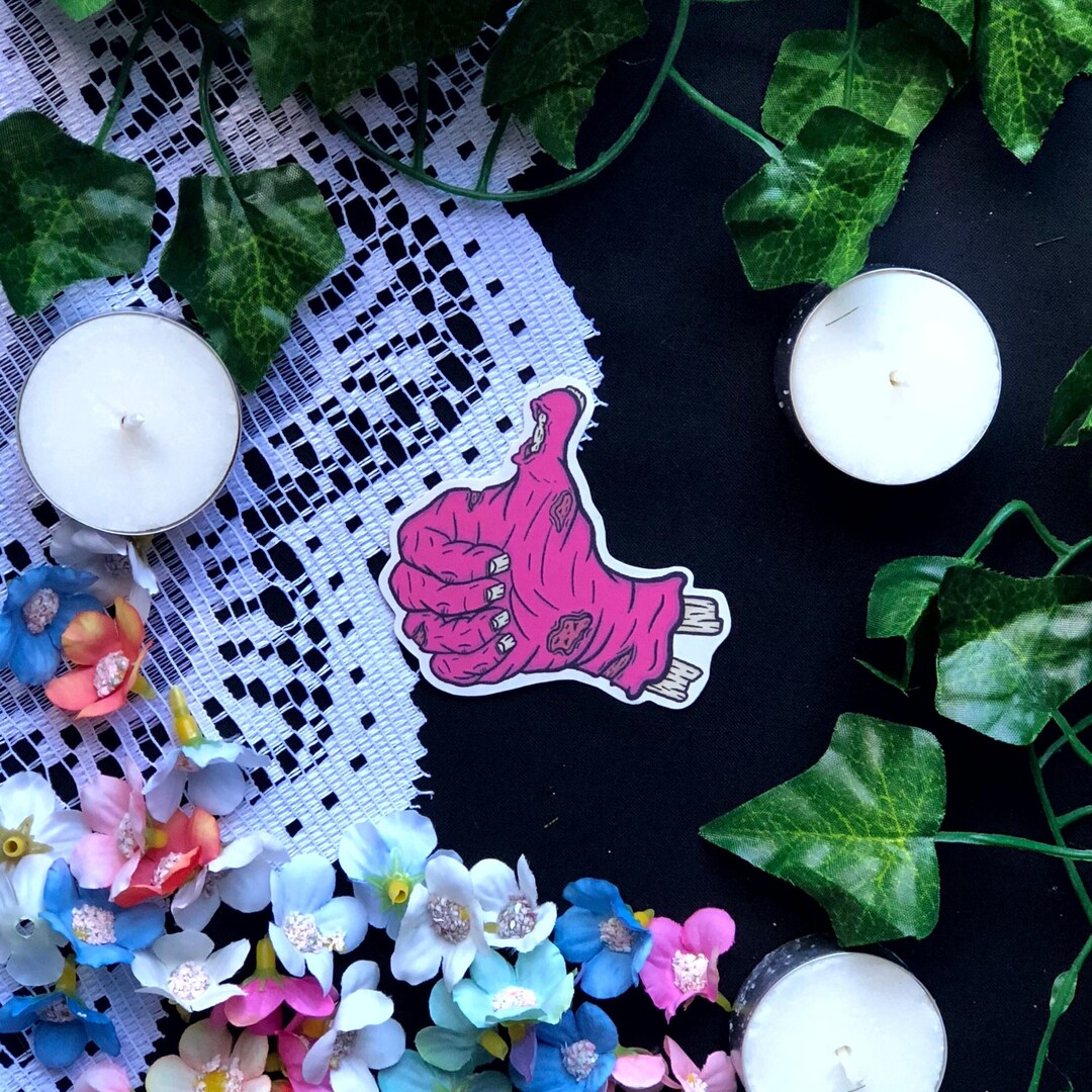Pink Zombie Thumbs up Sticker Digital Drawing Gloss Die - Etsy