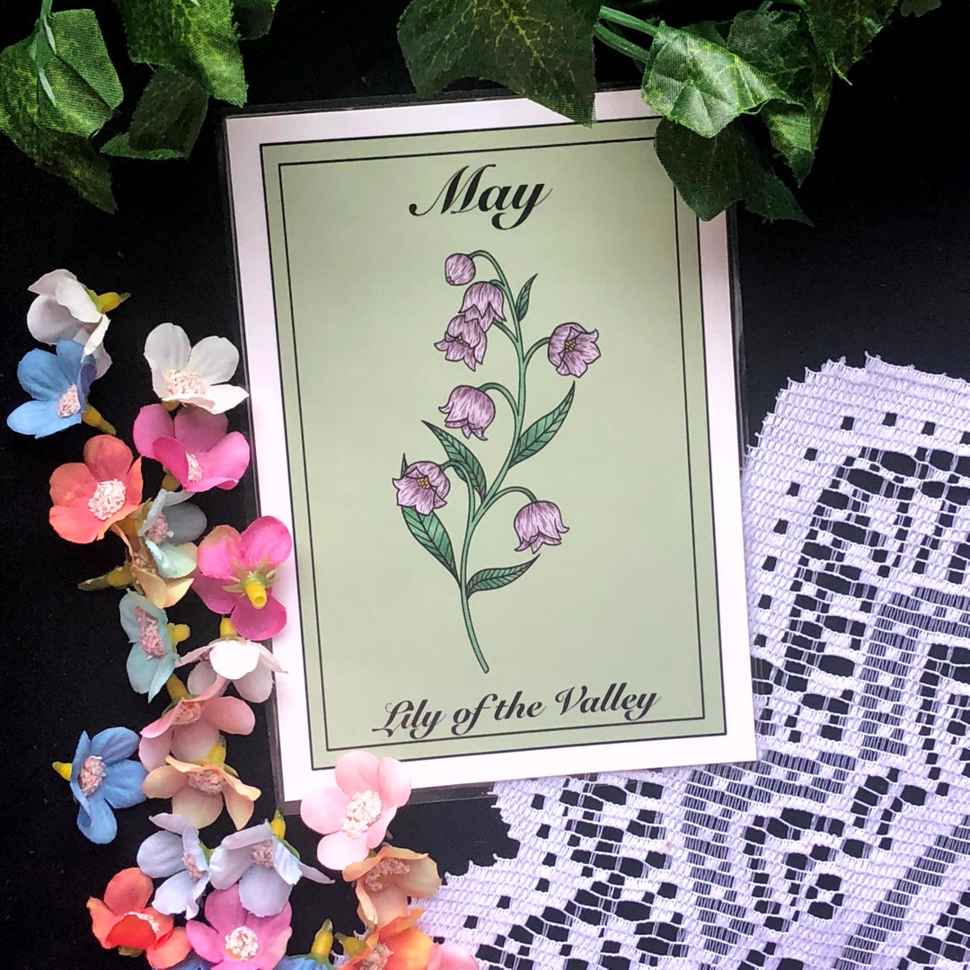May Lily of the Valley Bookmark Illustration Handmade Laminated - Etsy