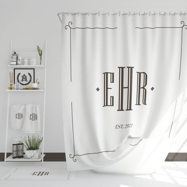Monogram Curtain - Etsy