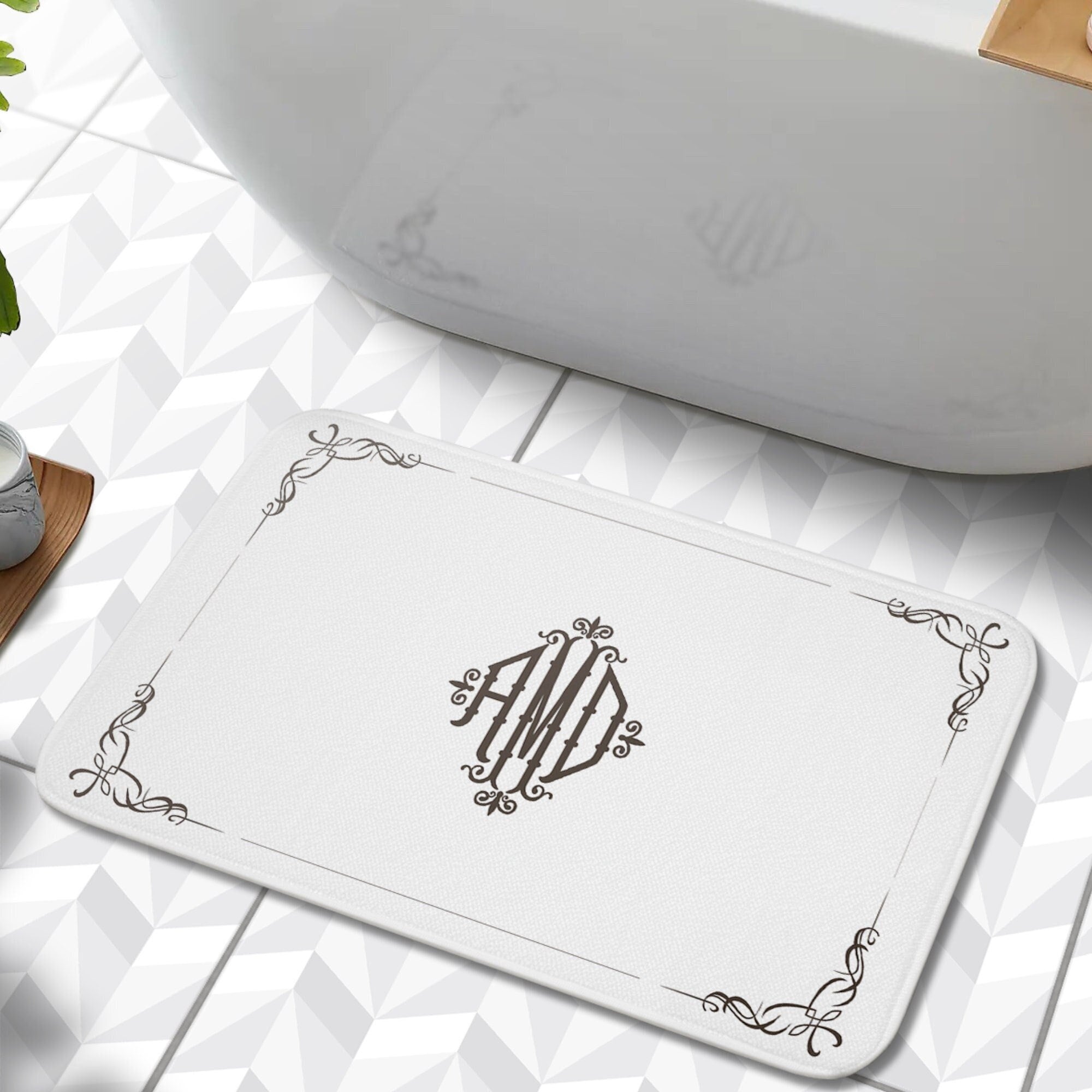 Personalized Bath Mat, Custom Monogrammed Bath Mat With Your Name ...