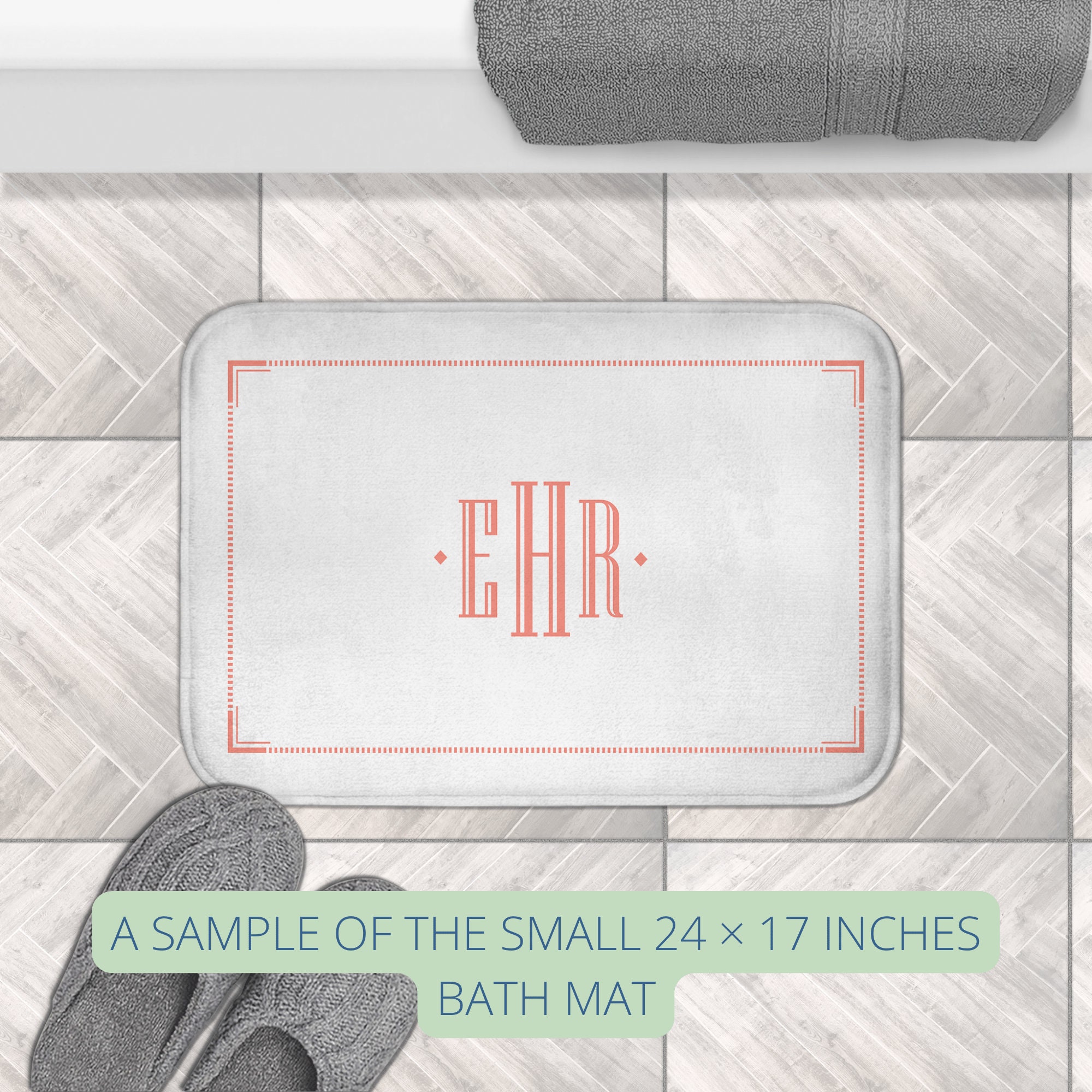 Personalized Bath Mat, Custom Monogrammed Bath Mat With Your Name ...