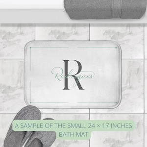 Custom Monogrammed Bath Mat, Personalized Bath Mat With Your Name ...