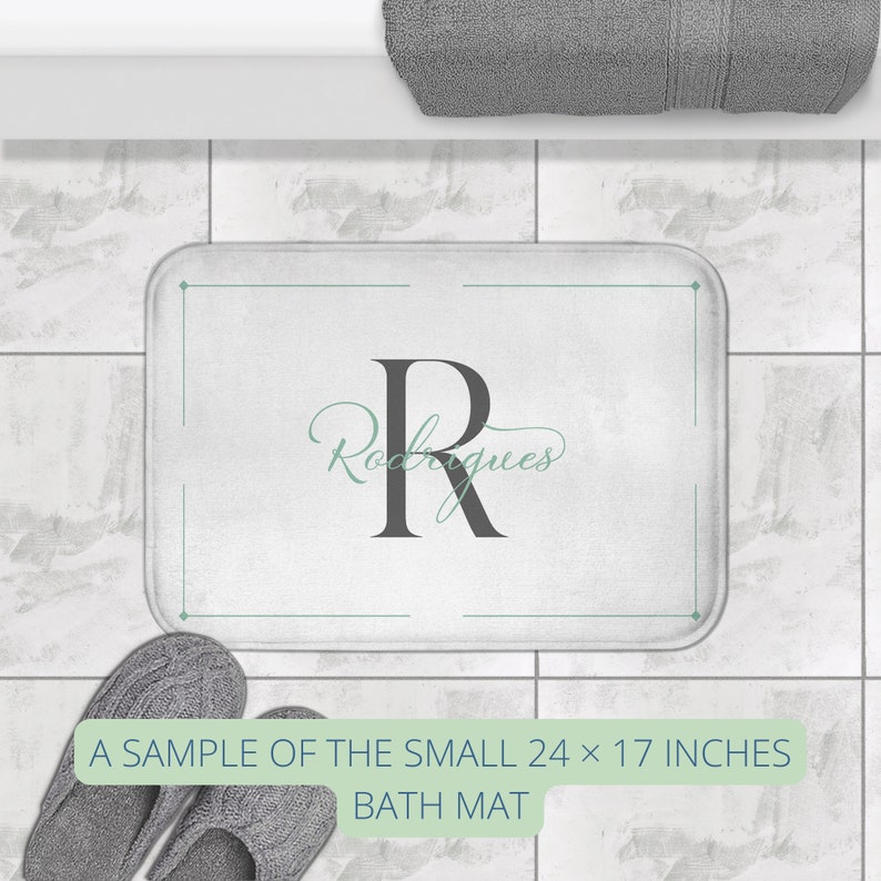 Custom Monogrammed Bath Mat, Personalized Bath Mat With Your Name ...
