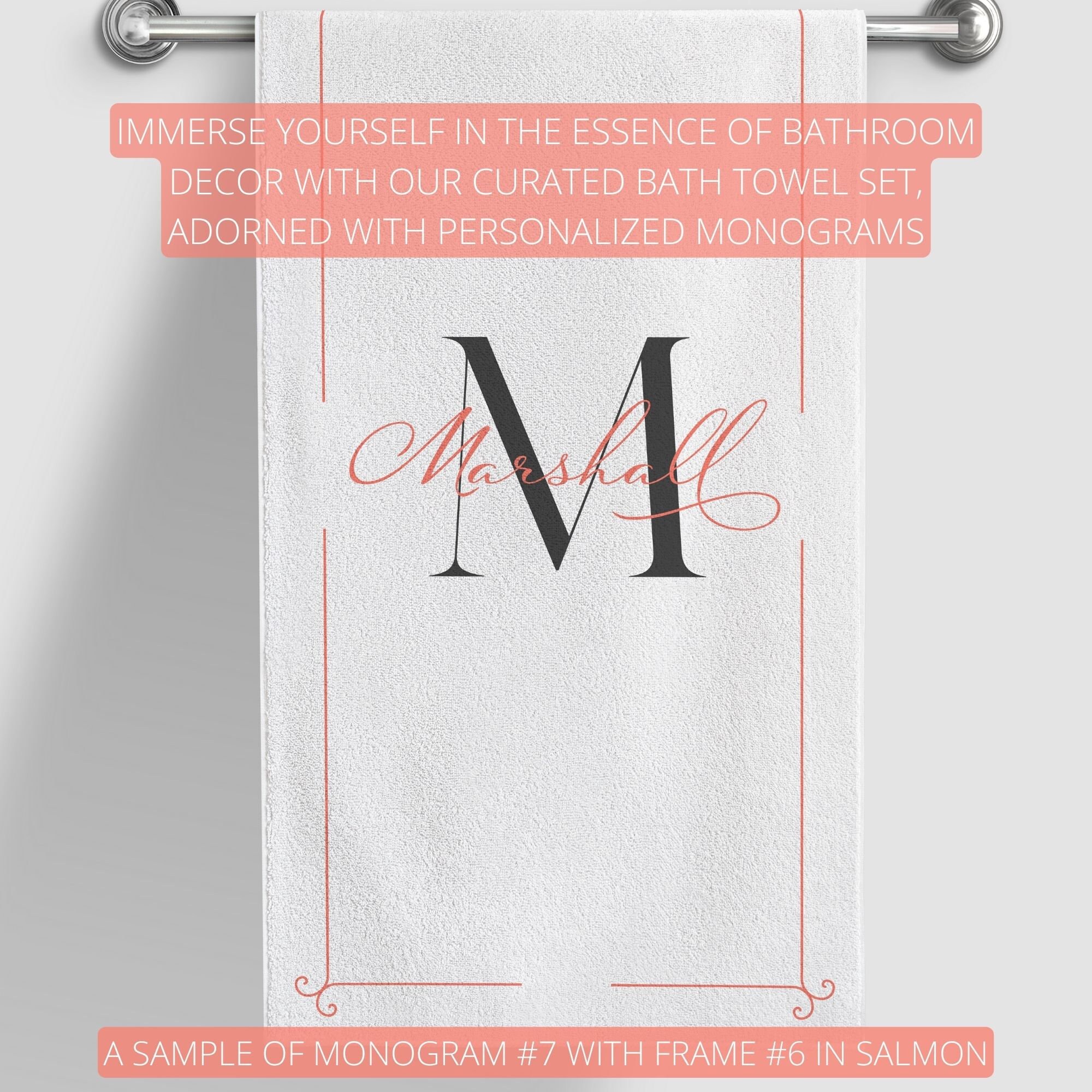 Monogrammed Shower Curtain Custom Monogram Bathroom Set Personalized ...
