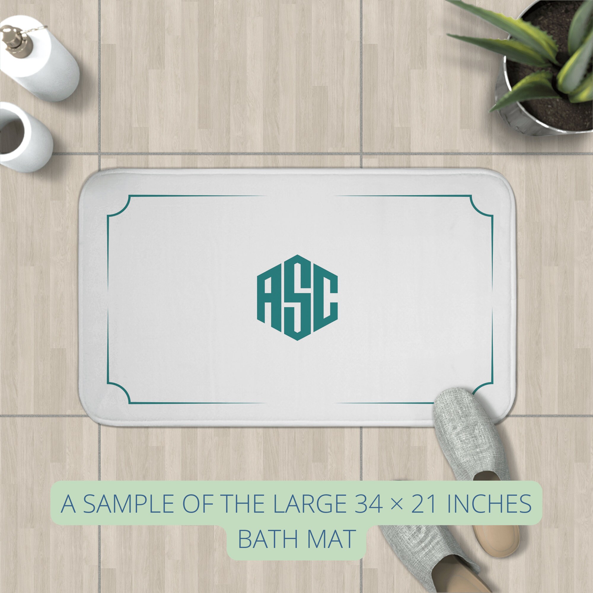 Personalized Bath Mat, Custom Monogrammed Bath Mat With Your Name ...